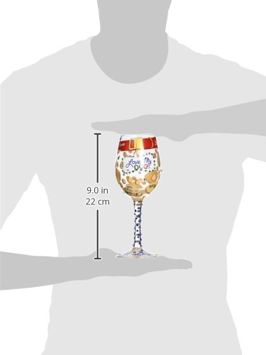 Designs by Lolita “Love My Dog” Hand-painted Artisan Wine Glass, 15 oz.