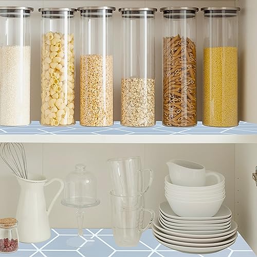 Cabinet Drawer Shelf Liners Non Adhesive 17.5 Inch Wide X 10 Ft Non Slip Waterproof Kitchen Cupboard Pantry Mat Washable Refrigerator Shelf Liners Bathroom Drawer Protector Liner