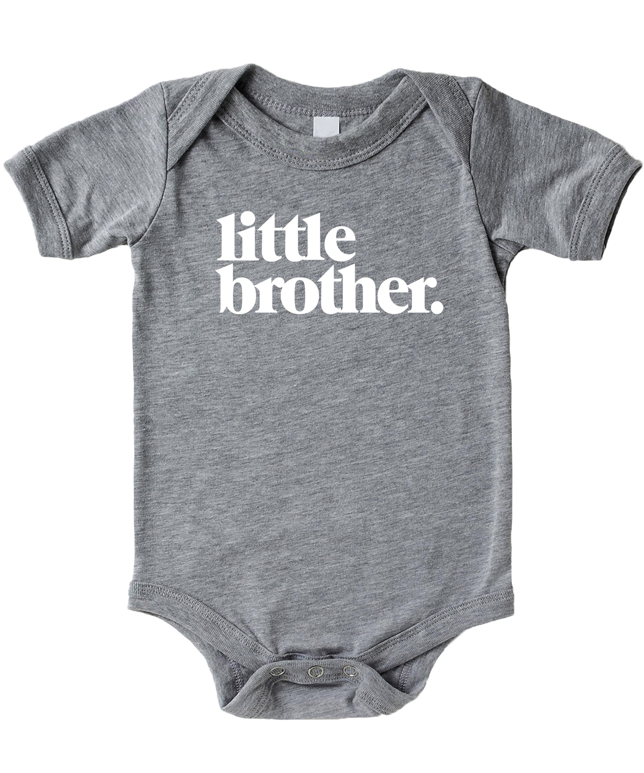 Olive Loves Apple Little Brother Bodysuit for Baby Boys Sibling Outfits Granite Heather Bodysuit Newborn