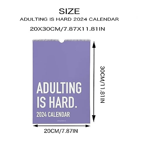 Adulting is Hard 2024 Calendar,Inspirational Wall Calendar,Fun Quotes Daily Grid Personalized Note Pads Calendar, Office Calendar Planner for Easy Planning and Organization (4PCS)