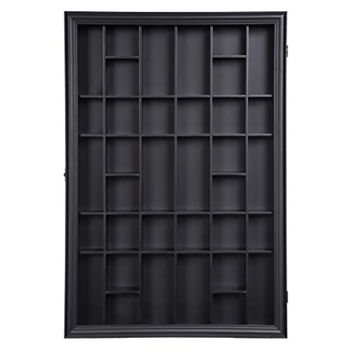 Gallery Solutions 17x26 Display Hinged Front, Black Shot Glass Case OD 17", 17" x 26"