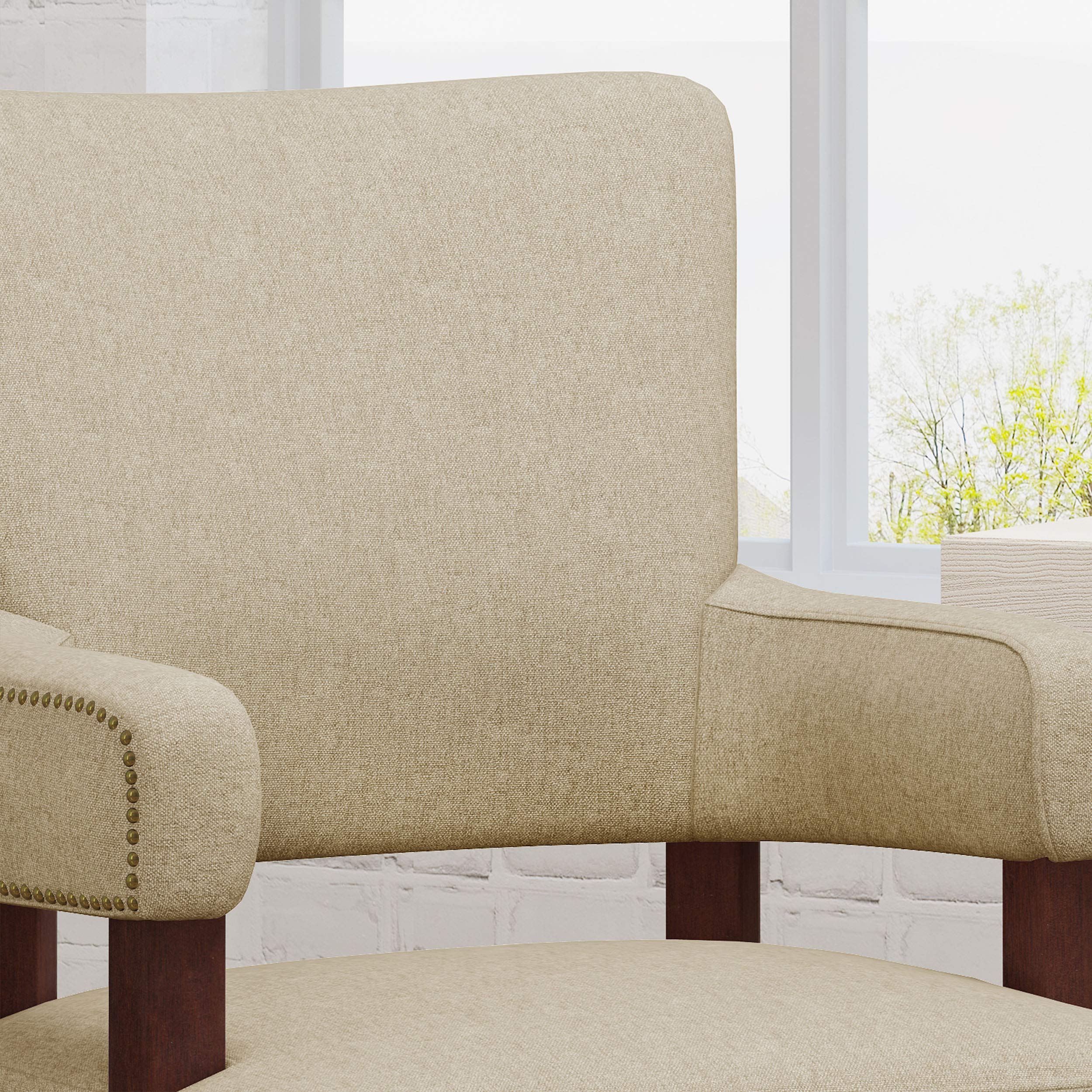 Great Deal Furniture May Traditional Home Office Chair, Wheat and Chrome