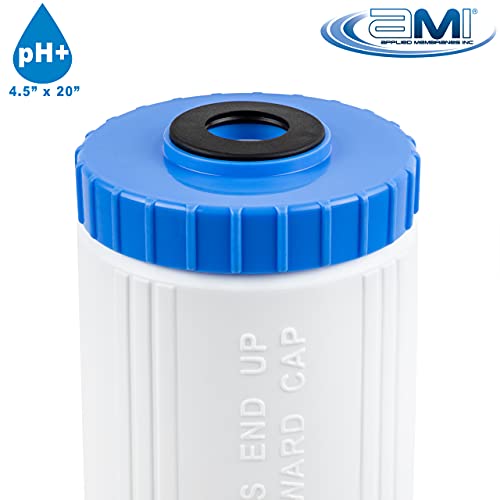 APPLIED MEMBRANES INC pH Neutralization Water Filter Cartridge | Calcite Filter to Raise Alkalinity of Low pH Water | 4.5"x20" Filter Fits 20β Filter Housing | H-F4220CALCITE (4.5" x 20")