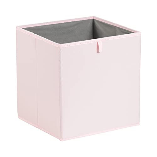 Amazon Basics Collapsible Fabric Storage Cube Organizer Bins - Pack of 6, Peony Pink, 10.5x10.5x11"