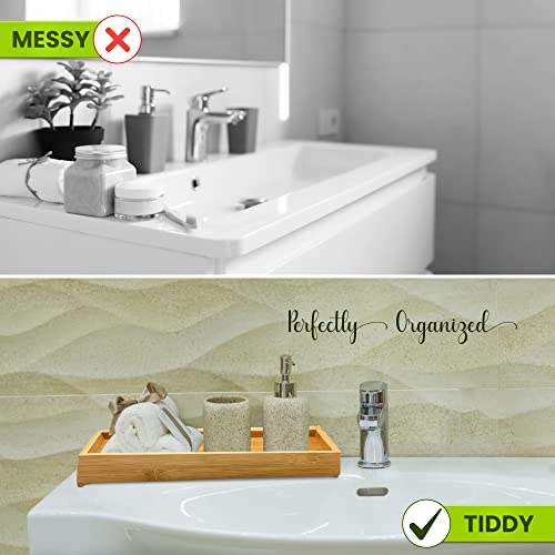 Bamboo Tray - Natural Bamboo - 11.3 X 4.4 X 1.1 in - Vanity Tray for Bathroom - Ecological and Sustainable