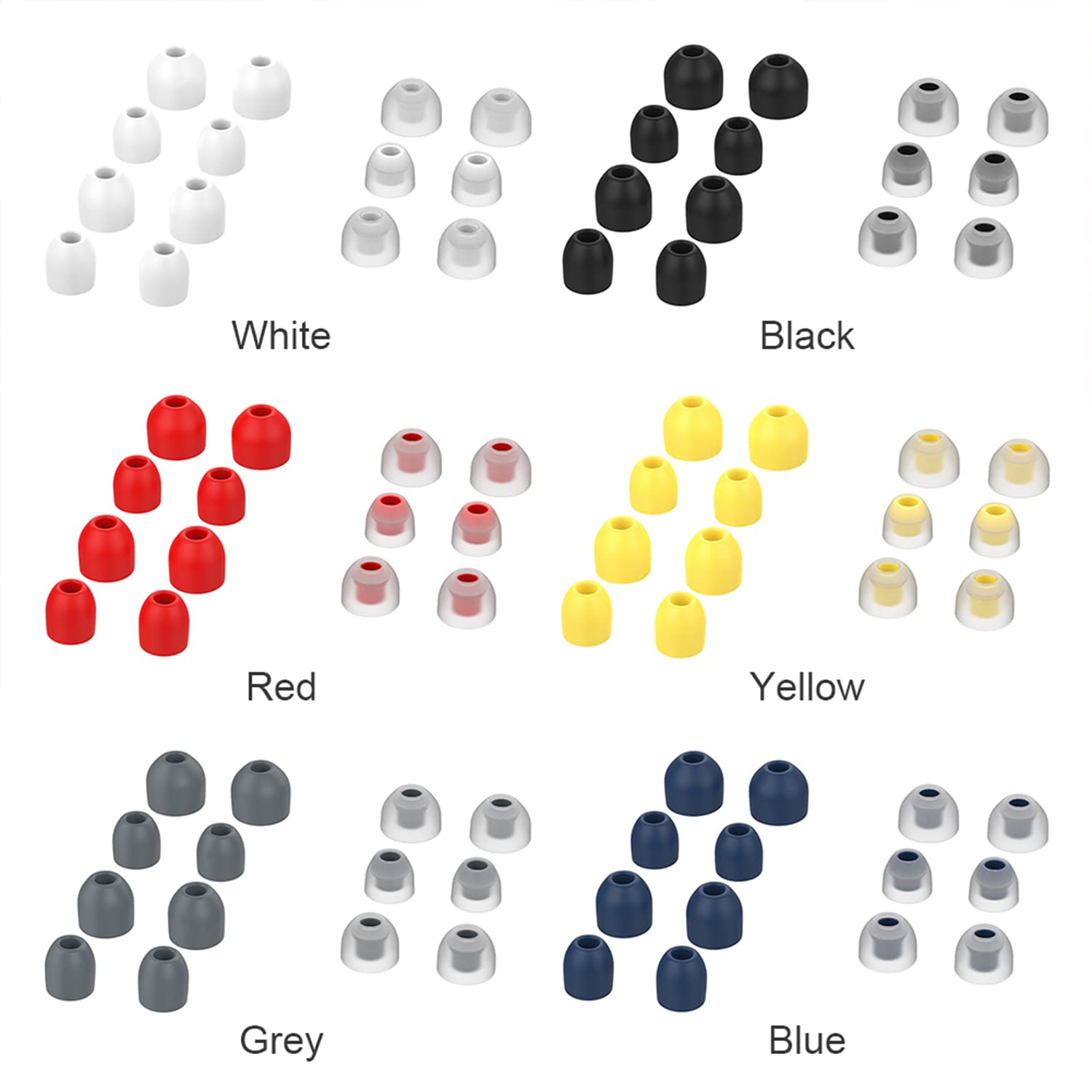 7 Pair WF 1000XM3 Silicon Ear Tips Replacement Earbuds Earphone Accessories Ear Plugs for Sony WF-1000XM3/ WF-1000XM4 Earphones Soft Silicone Replacement Ear Plugs(Grey)