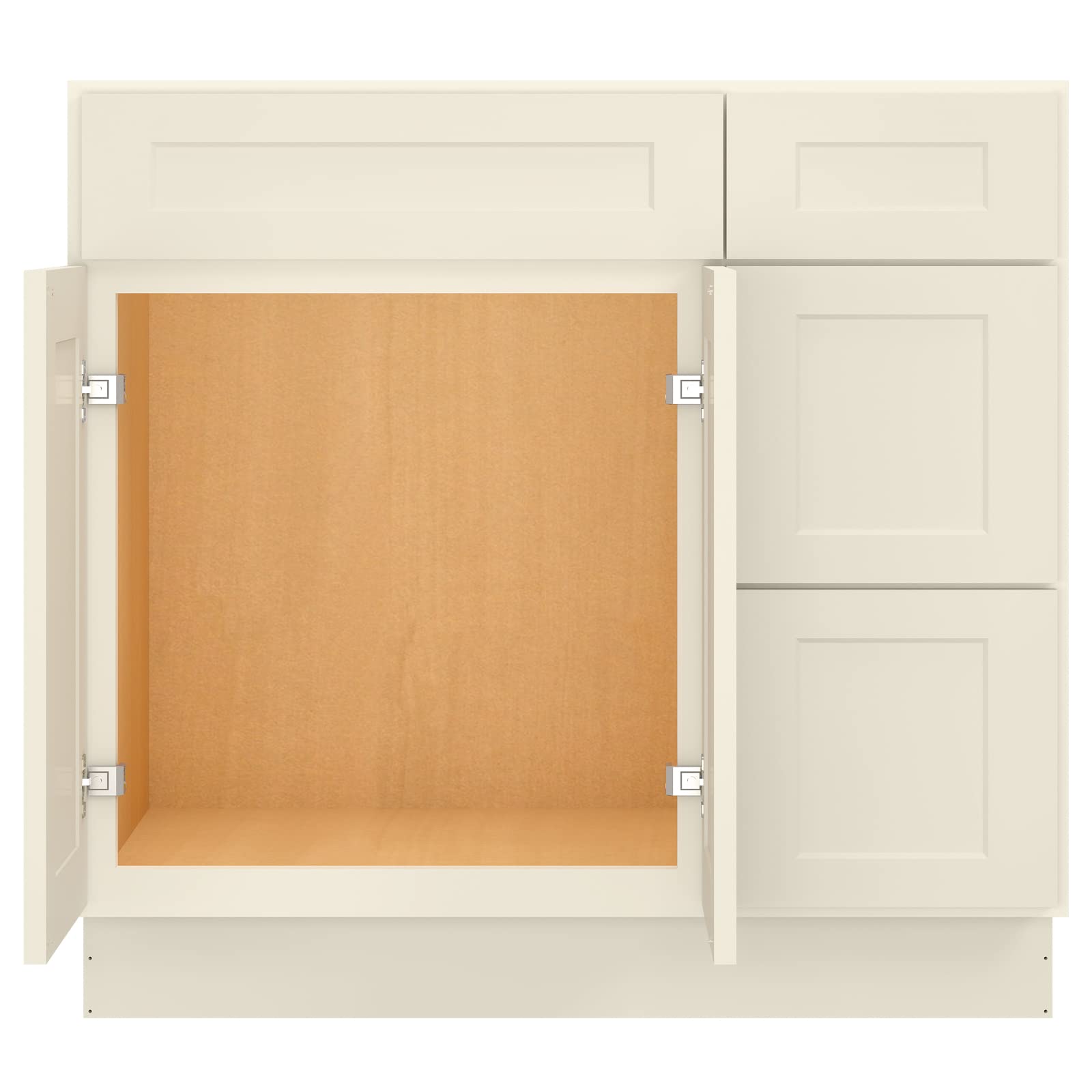 LOVMOR 36'' Bathroom Vanity Sink Base Cabinet with 2-Doors, Storage Cabinet with 3-Drawers on The Right, Suitable for Bathrooms, Kitchens, Laundry Rooms and Other Places.