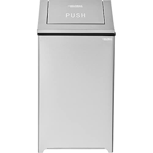Global Industrial 40 Gallon Stainless Steel Swing Top Receptacle