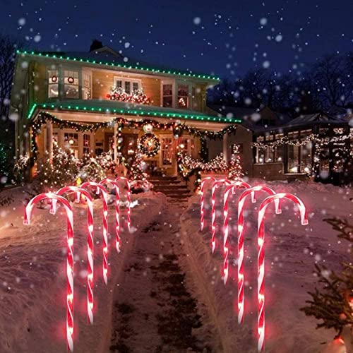 Christmas Candy Cane Lights,Solar Christmas Light, Christmas Candy Cane Pathway Lights, Christmas Decoration, for Home Garden New Year Holiday Lights, 5pcs