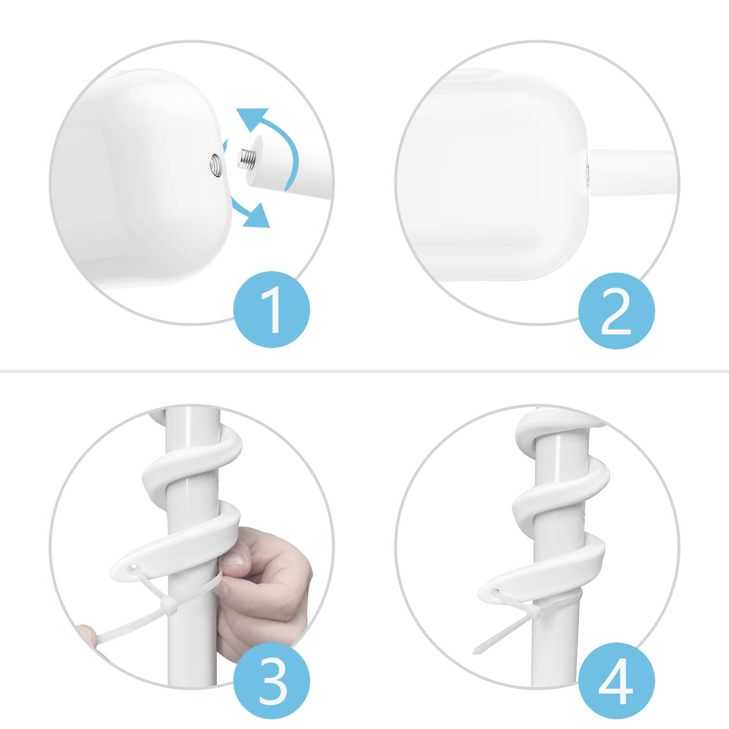 HOLACA Flexible Twist Security Camera Mount, Compatible with Wyze Cam Outdoor Camera, Arlo Essential, Arlo Pro 5s Pro 4 Pro 3 Pro 2, Arlo Ultra, Roelink Argus, Motorola Baby Monitor,2-Pack (White)