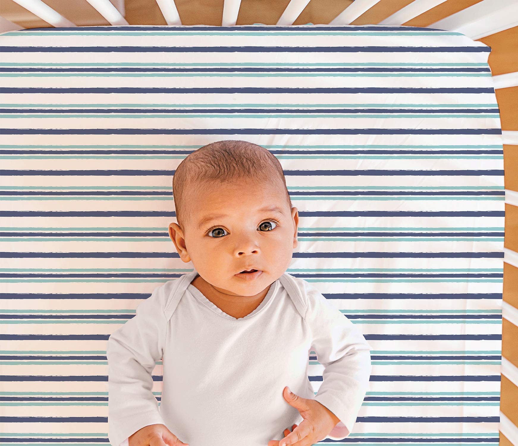 The Peanutshell Nautical Themed Crib Bedding Bundle | 5 Piece Set | 3 Crib Sheets, Crib Quilt, and Crib Skirt