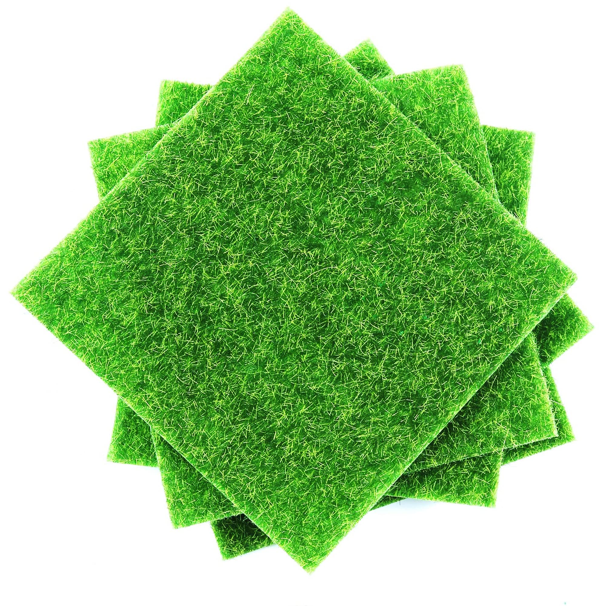 Cayway 28 PCS Artificial Garden Grass and Artificial Moss Rocks Decorative Set, 5.9 x 5.9Inch 12 PCS Fairy Artificial Grass and 15 PCS Green Moss Balls, Floral Scissors for Decoration, Fairy Gardens