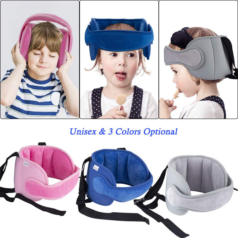 StoHua Toddler Car Seat Head Support Neck Pillow Strap - Kids and Baby Safety Neck Relief Head Support Band Sleep Strap with Adjustable Belt, Pink