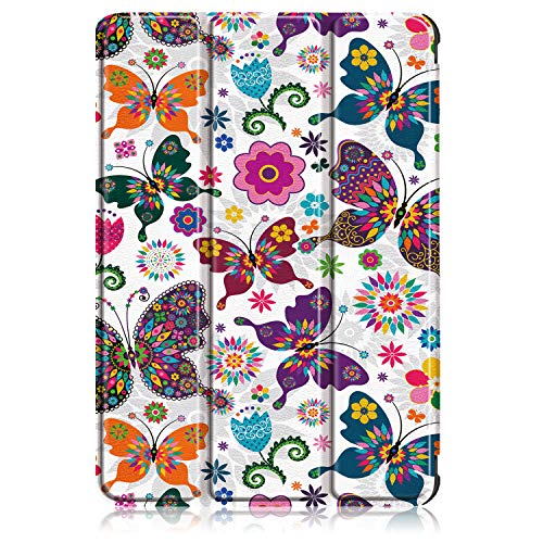 KuRoKo Case Compatible with Amazon Kindle Fire HD 8/HD 8 Plus Tablet(12th Generation 2022 & 10th Generation 2020 Release), Slim Light Cover with Auto Wake/Sleep-Butterfly