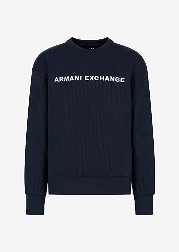 A | X ARMANI EXCHANGE Women's Cotton Jersey Tonal Logo V Neck Tee, Black