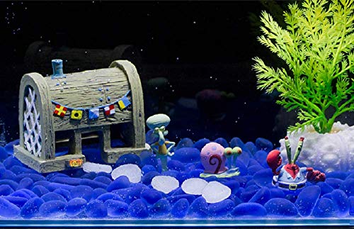 Gorgeous Aquarium Decorated with Aquarium Decorations Glass Beads Aquarium, 1LB Enough Decorative Gravel Rock Gravel Pebbles gem (Dark Blue)