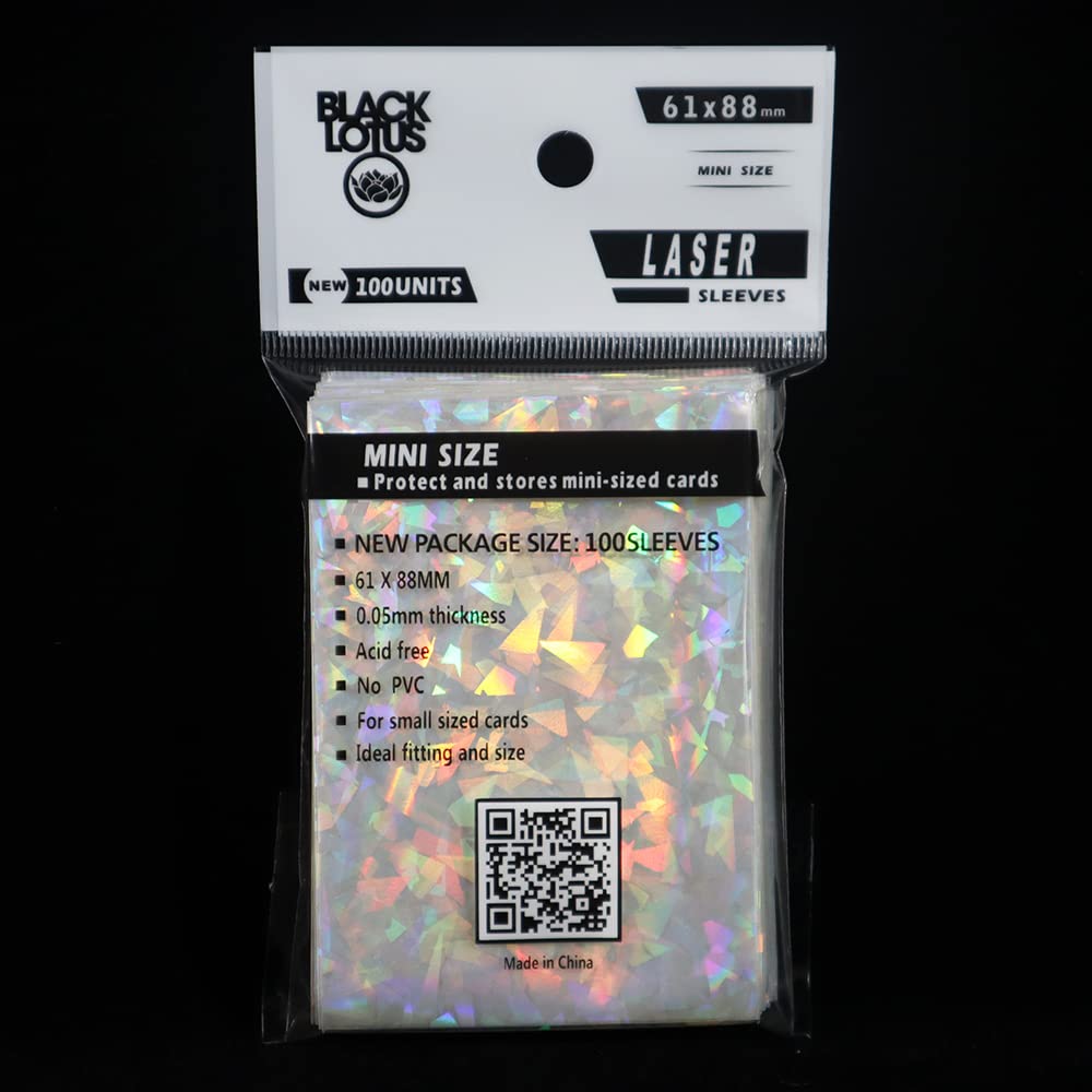 Black Lotus 100pcs Broken Glass Gemstone Laser Flashing Card Film Holographic Idol Photo Sleeves Ultra Super Protector (61x88mm)