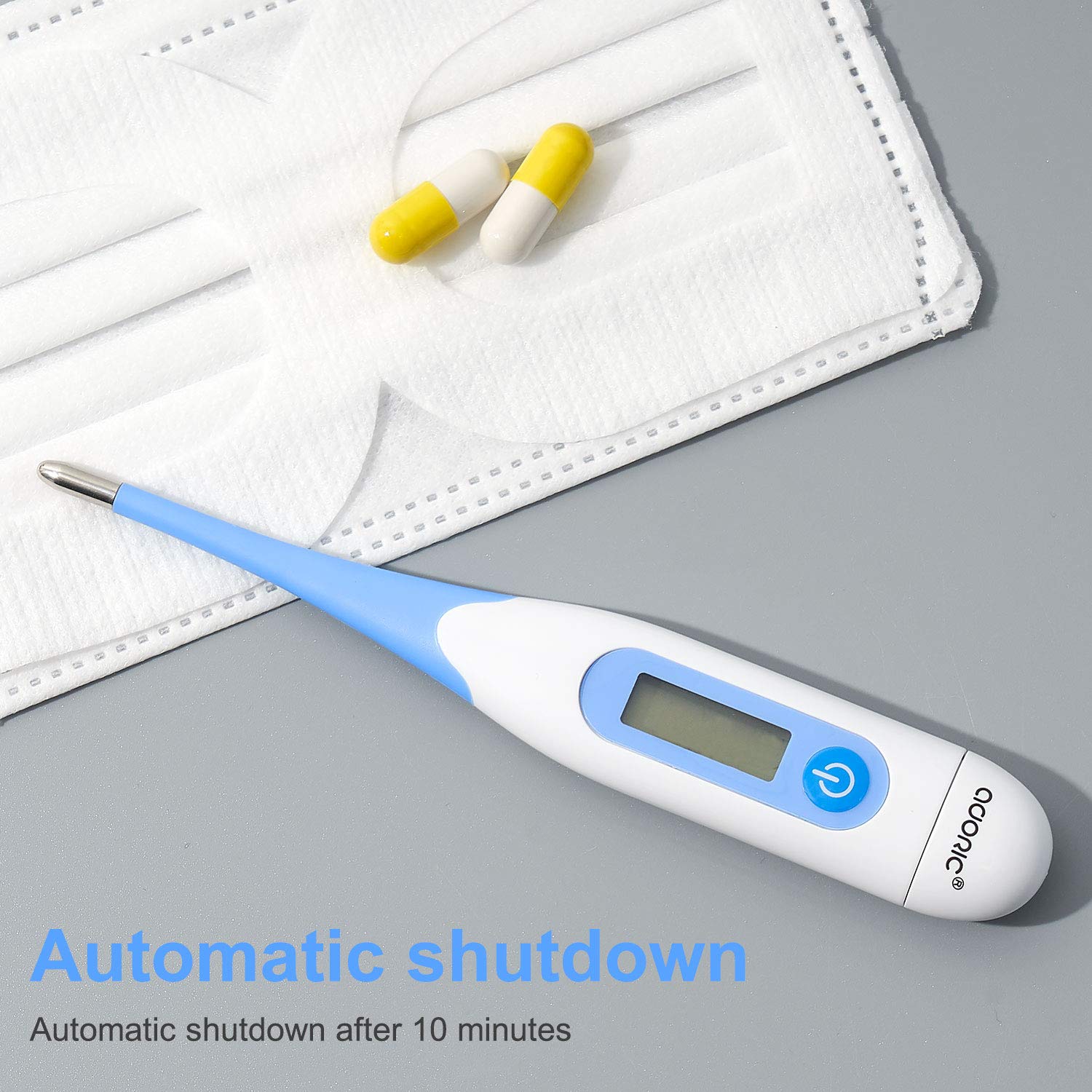 Digital Thermometer, Accurate Fast Reading Temperature Measuring Tool LCD Fever Checker Waterproof 1 Pack Random Color