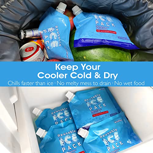 5-Packs Bulk Reusable ice Pack for Cooler Lunch Bags Lunchbox Cooler Backpacks Long Lasting Freezer Packs Cooler Accessories (for Lunchbox 7.5 x 6.5 inch)