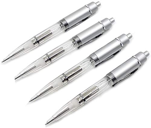Glovion LED Pen Light, LED light Writing Pens -Powered Black Ink Penlights -(White/Red/Blue/Green Color)-Pack of 4 Pens