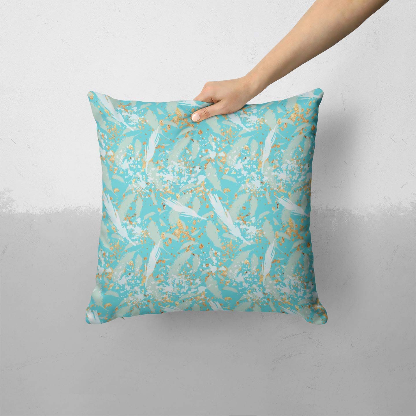 iiRov Teal and Orange Whispy Waterstrokes - Custom Decorative Home Decor Indoor or Outdoor Throw Pillow Cover for Sofa, Bed or Couch Cushion (Pillow CASE Cover ONLY)