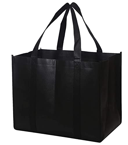 ADEV General purpose tote bags Reusable groceries bags (3bags) | heavy duty foldable tote |grocery shopping | bulk bags with large handles | tote bag for travel, parties