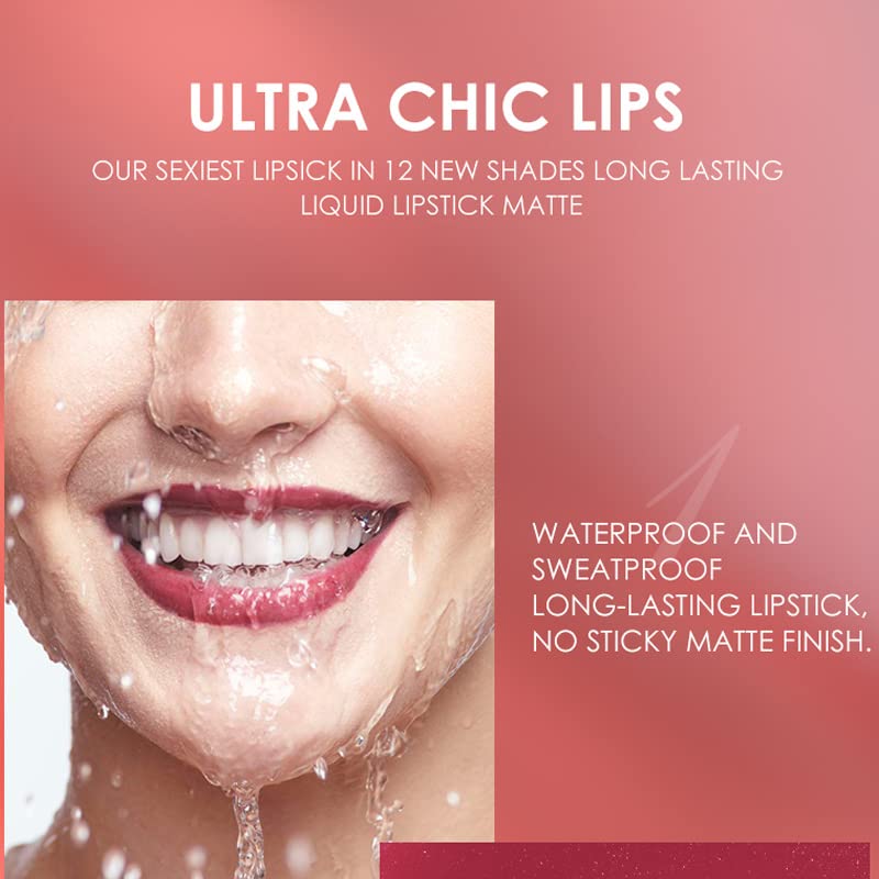 BestLand 6Pcs Matte Liquid Lipstick and Lip Liner Set, Non-Stick Cup Not Fade Waterproof Nude lipstick Makeup Kits Velvety Nude Lipliner Lip Gloss Make Up Gift Set (Set E)