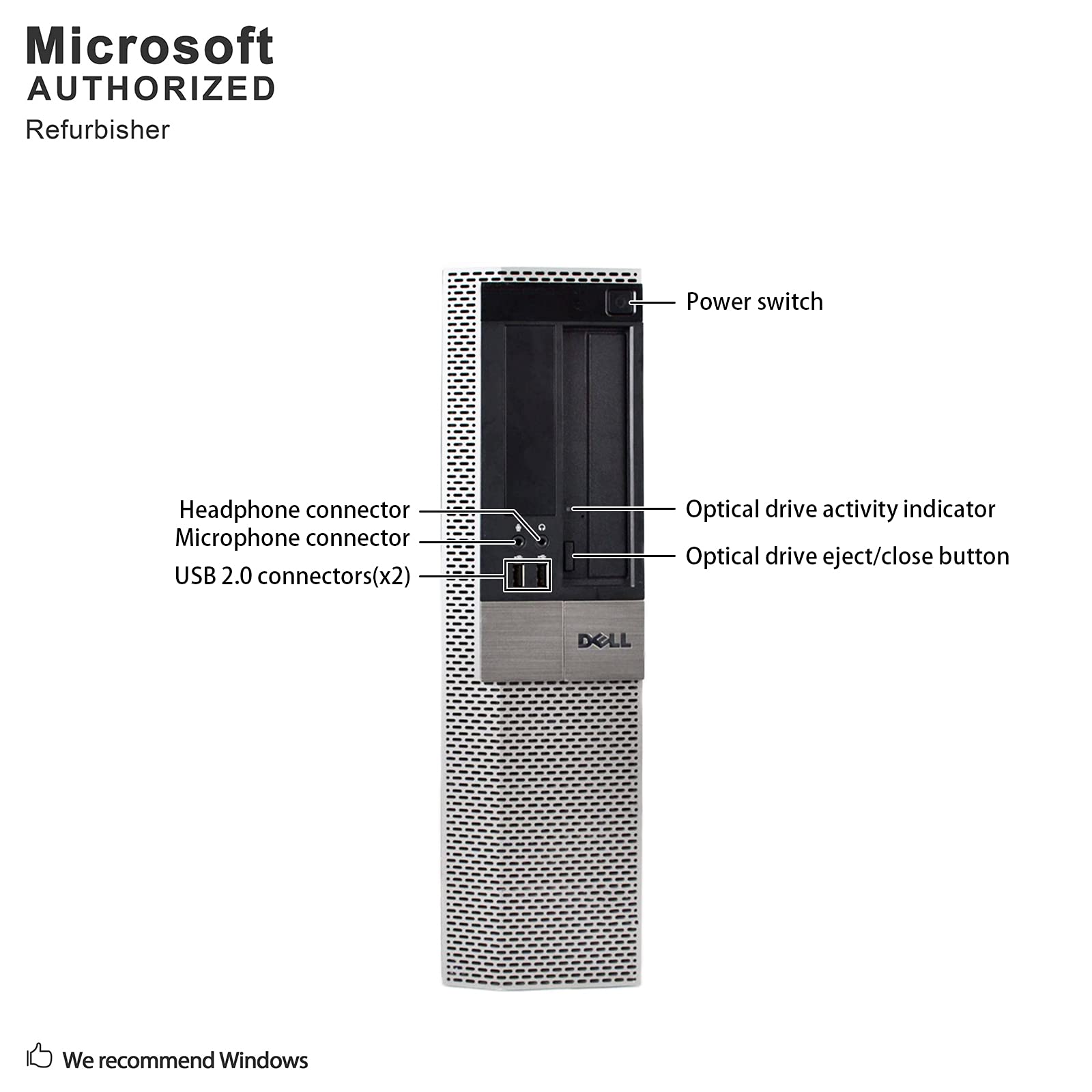 Dell Optiplex 980 Desktop PC Package, Intel Core i5 3.2 GHz, 4 GB-RAM, 250 GB HDD, Keyboard/Mouse, 17in LCD Monitor (Brands Vary), DVD, Windows 10 (Renewed)