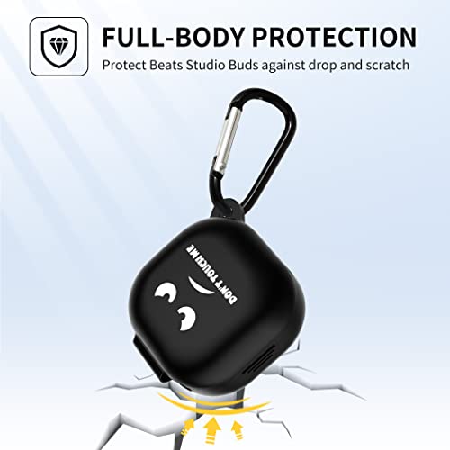 CACOE Silicone Case for Samsung Galaxy Buds 2 Pro (2022)/ Samsung Galaxy Buds Pro (2021)/Galaxy Buds 2/Galaxy Buds Live(2020,Funny Cute Protective Earbuds Case Cover with Keychain (Black)