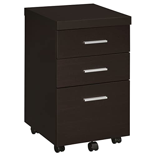 Coaster Home Furnishings Skylar 3-Drawer Mobile Storage Cabinet Cappuccino