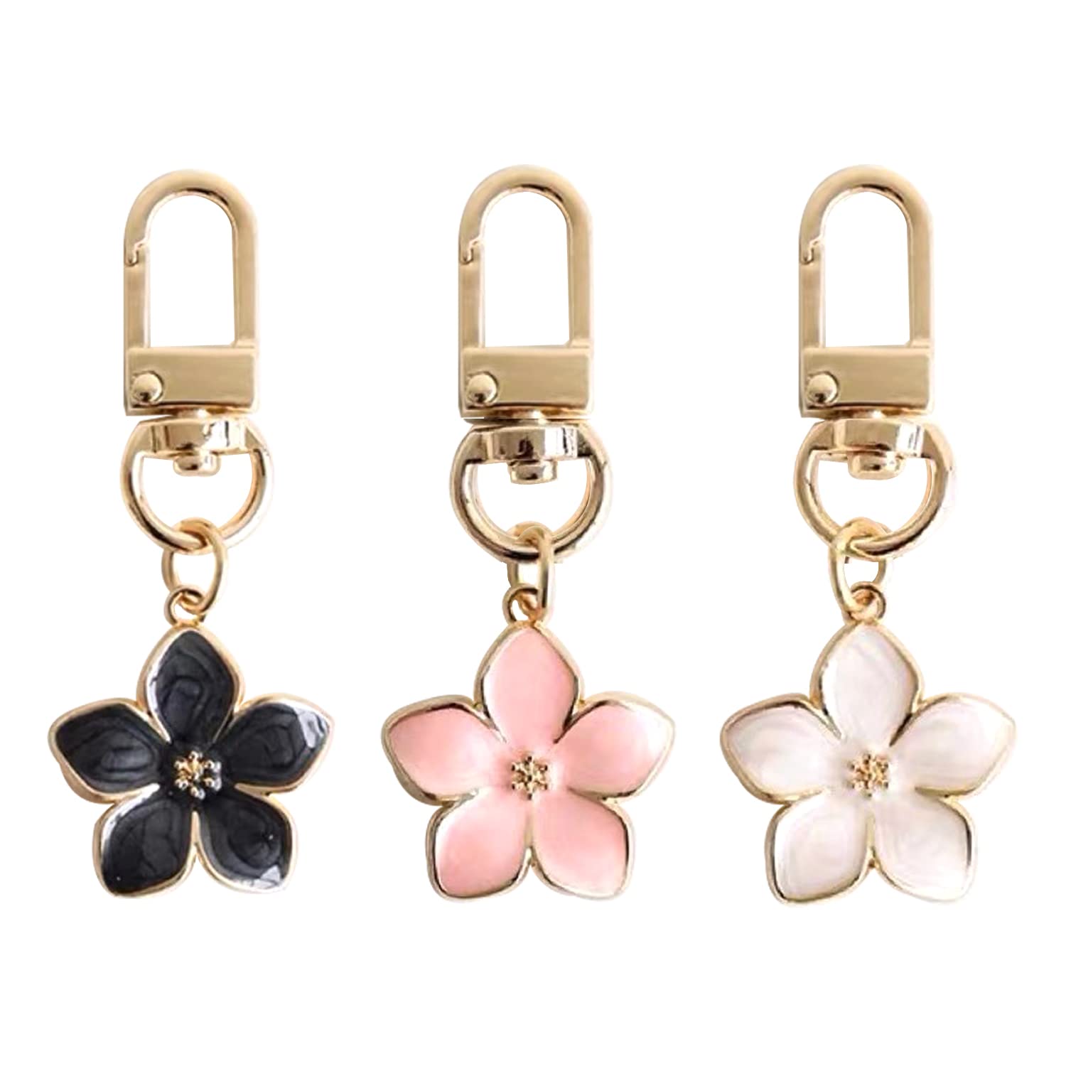 AGEN KGEN Cute Flower keychains for Women, Aesthetic Keychain Charms, Bag & Purse Charms for Handbags & Backpacks Accessories (Flowers-3Pcs)