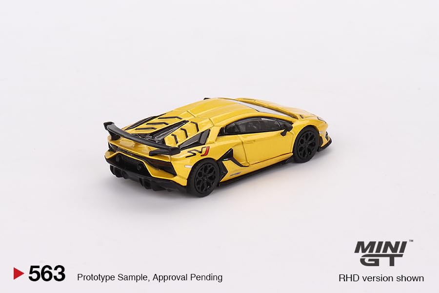 True Scale Miniatures Model Car Compatible with Lamborghini Aventador SVJ Giallo Orion Limited Edition 1/64 Diecast Model Car MGT00563
