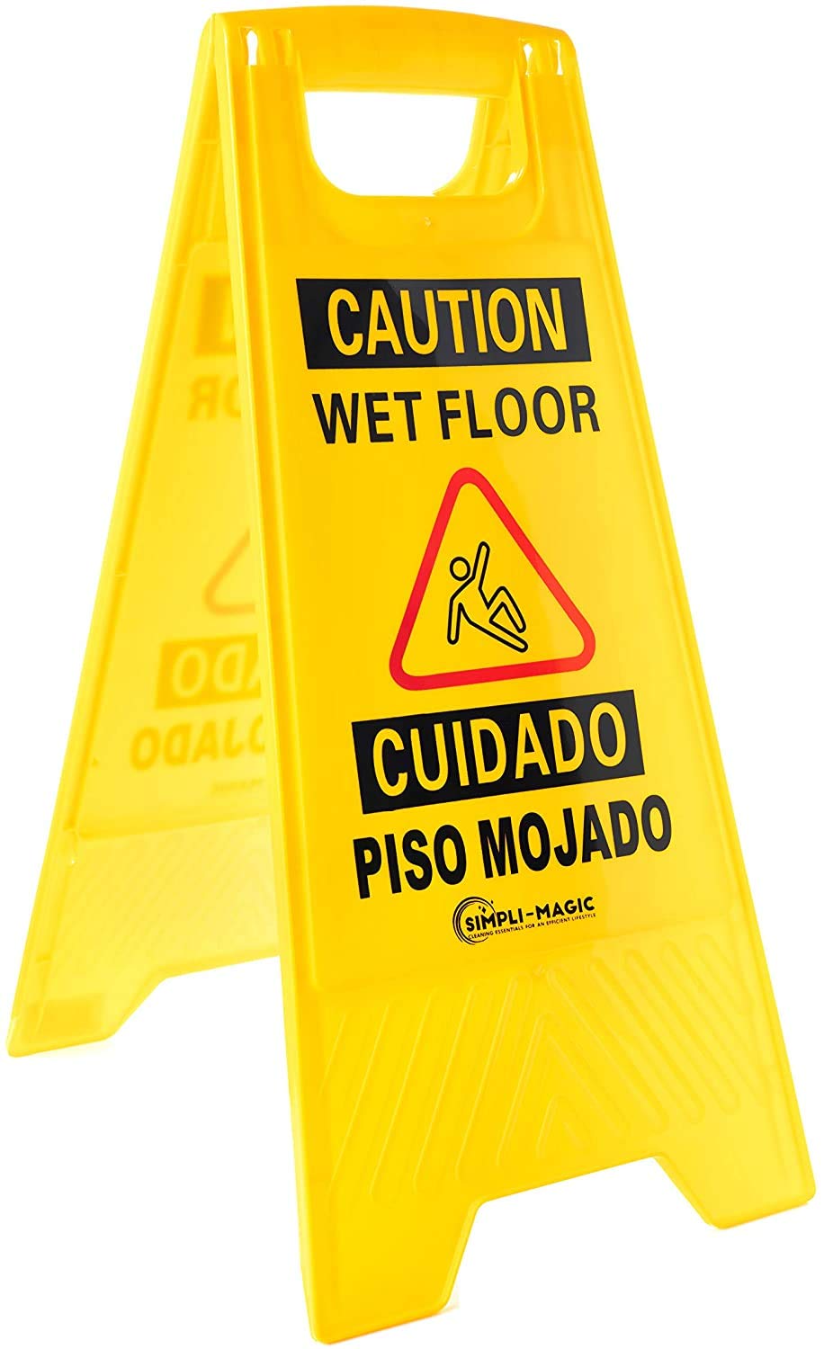 Simpli-Magic Wet Floor Caution Signs, Premium, Yellow, 3 Pack
