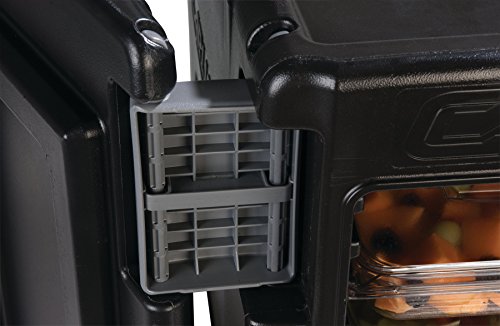 Carlisle FoodService Products Cateraide IT End Loading Insulated Food Pan Carrier Holds 6 Full Size 2.5" Pans with Handles for Catering, Kitchens, and Restaurants, Plastic, Black