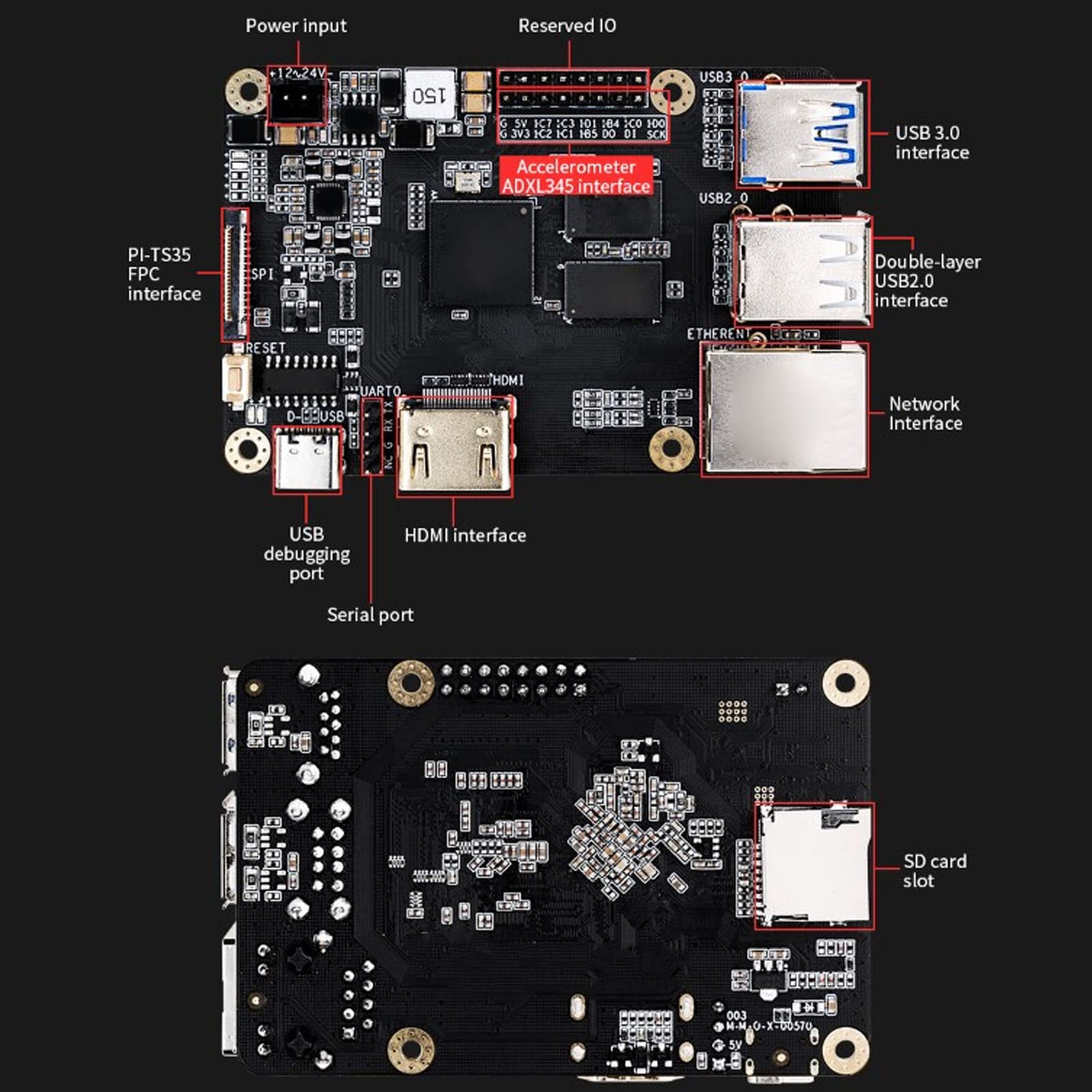 Acogedor MKS PI Control Board, Klipper Controlador Quad Core 64bits SOC Integrated Control Board Compatible with Raspberry Pi RasPi RPI(MKS PI‑TS35 LCD MKS PI Control Board)