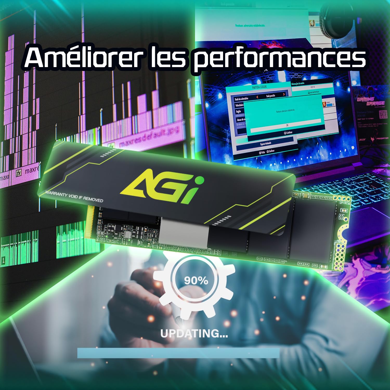 AGI 2TB AI218 Internal SSD, DRAM Cache PCIe NVMe M.2 Gen3x4, 3D TLC NAND Flash Internal Solid State Drive SSD with Heat Sink (R/W Speed up to 3500/3100 MBs)