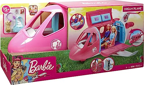 Barbie Airplane Playset, Dreamplane with 15+ Accessories Including Puppy, Snack Cart, Reclining Seats and More (Amazon Exclusive)