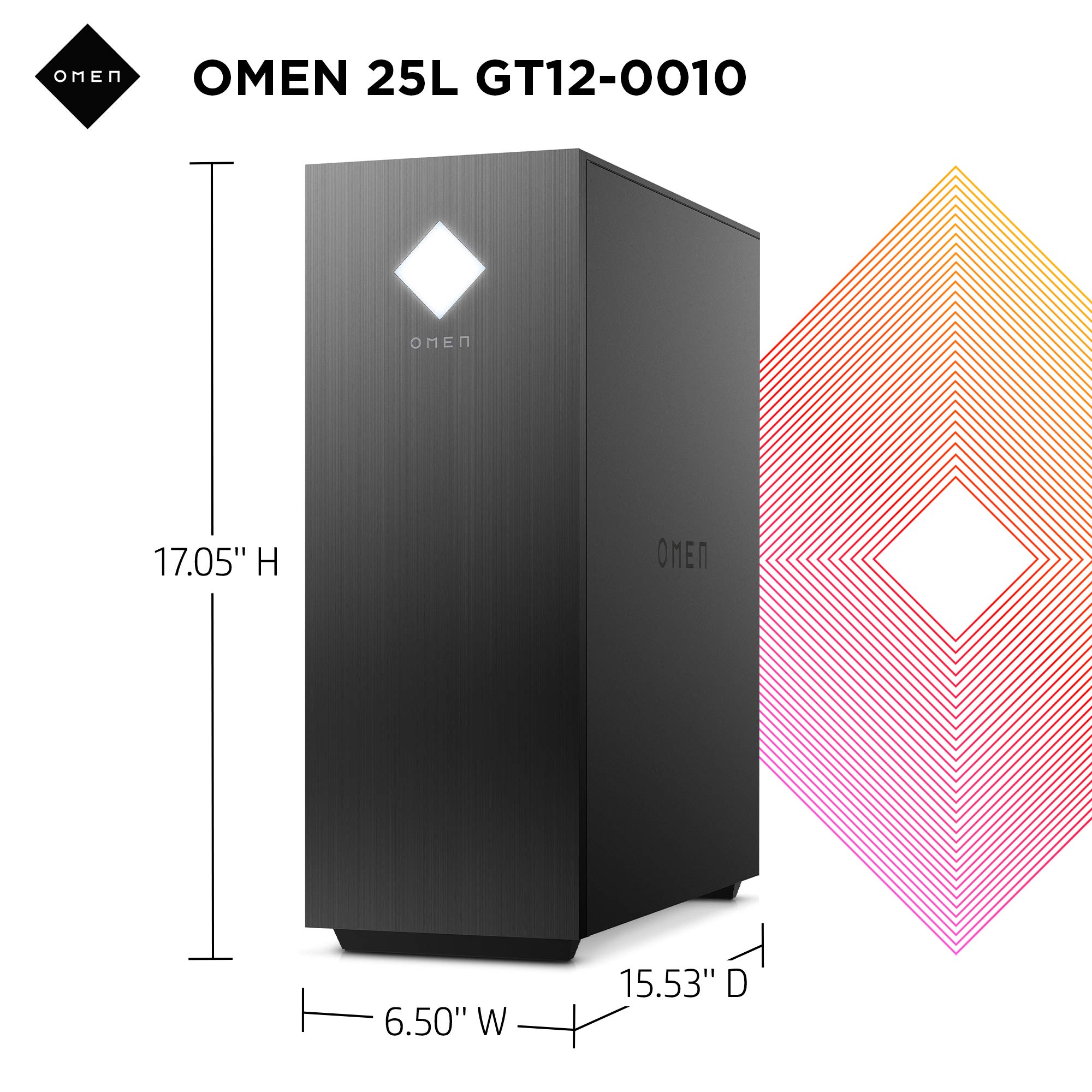 OMEN 25L Gaming Desktop PC, AMD Radeon RX 5500, AMD Ryzen 5 3500, HyperX 8GB DDR4 RAM, 512GB PCIe NVMe SSD, Windows 10 Home, VR Ready, RGB Lighting (GT12-0010, 2020 Model)