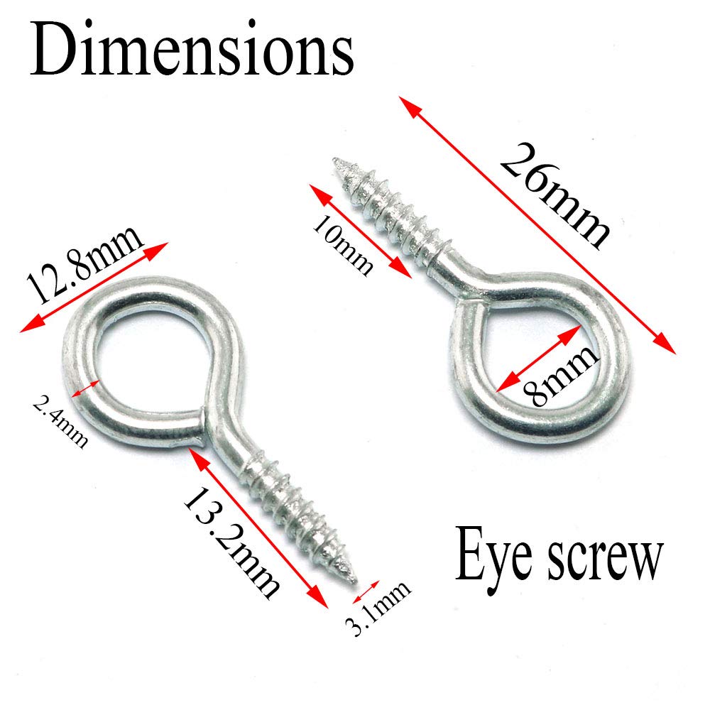 Pro Bamboo Kitchen Eyelets Screw 30PCS 1 Inches Screw Eye Pins Eye Pins Hooks
