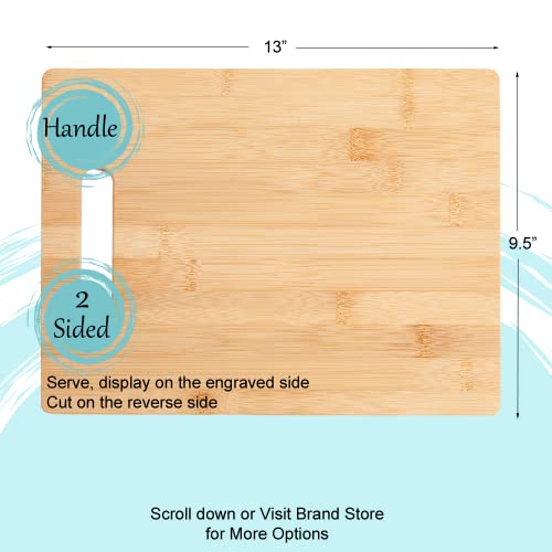 Grillfather Grill Father Engraved Bamboo Wood Cutting Board with Handle Funny Gift for Birthday or Father's Day Grilling Serving Tray 9.5x13"