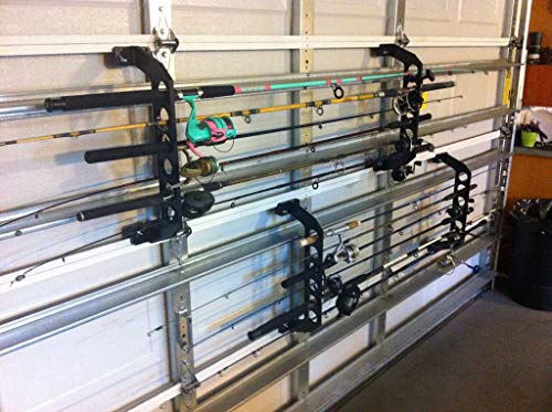 Cobra Storage Garage Door Fishing Rod Holder Rack - 21" (21 inch (4 panel garage doors))