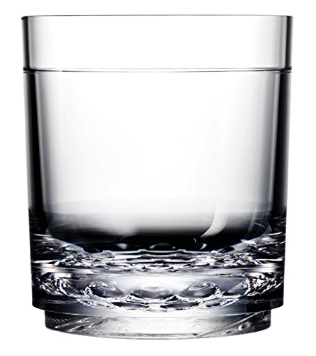 Drinique Elite Tumbler Unbreakable Tritan Iced-Tea Glasses, 12 oz (Set of 4), Clear