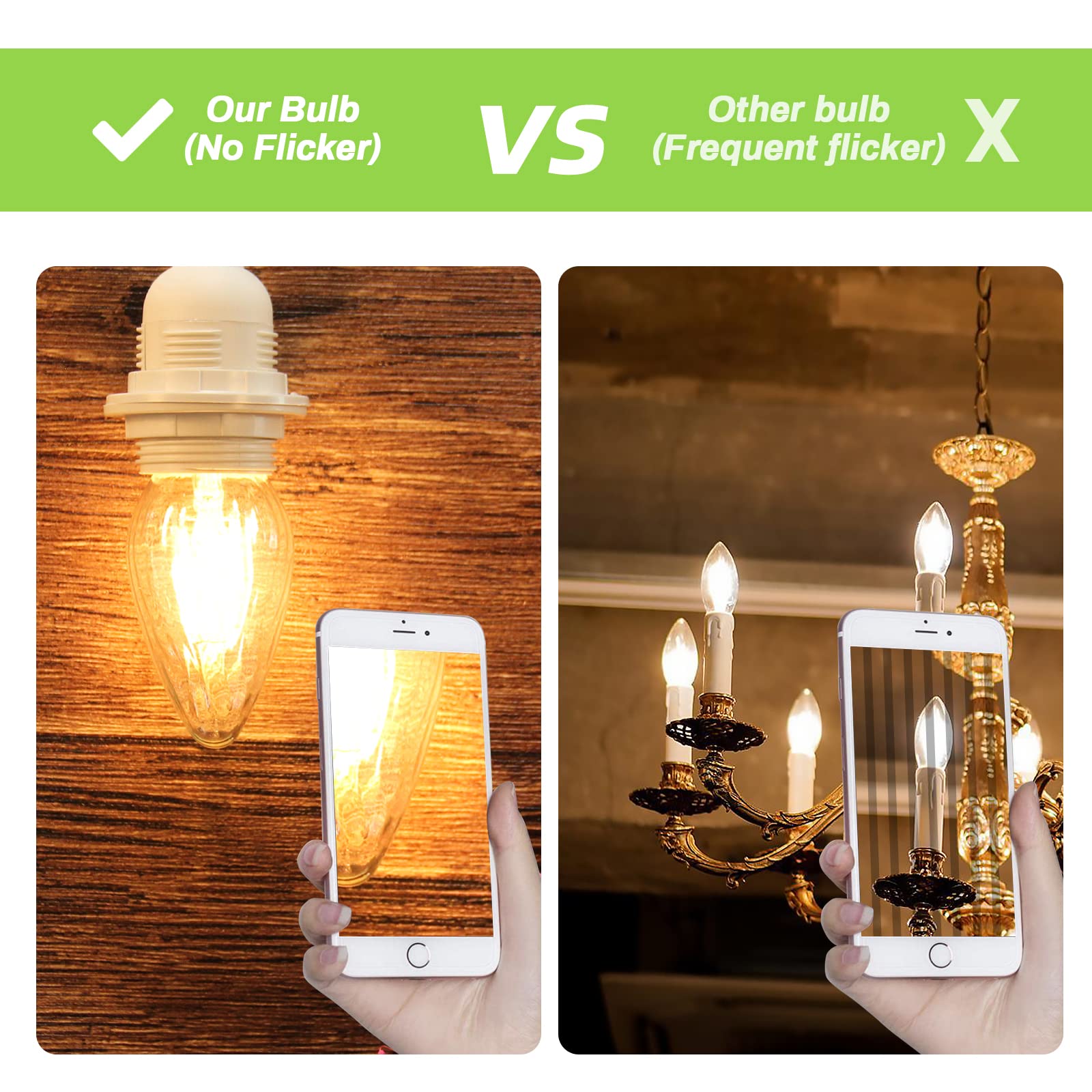 ROMANJOY F15 4W LED Light Bulbs, LED Porch Light Bulbs, E26 Medium Base, Dimmable 2700K Warm White LED Post Bulb 40w Equivalent, Outdoor Decorative Chandelier Lantern Lamp, 4-Pack…