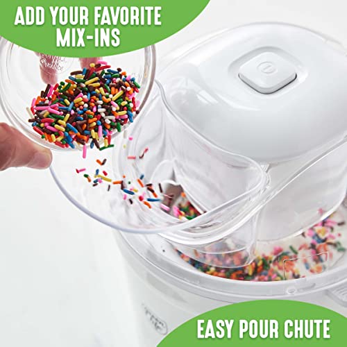 GreenLife 1.5QT Electric Ice Cream, Frozen Yogurt and Sorbet Maker with Mixing Paddle, Dishwasher Safe Parts, Easy one Switch, BPA-Free, White