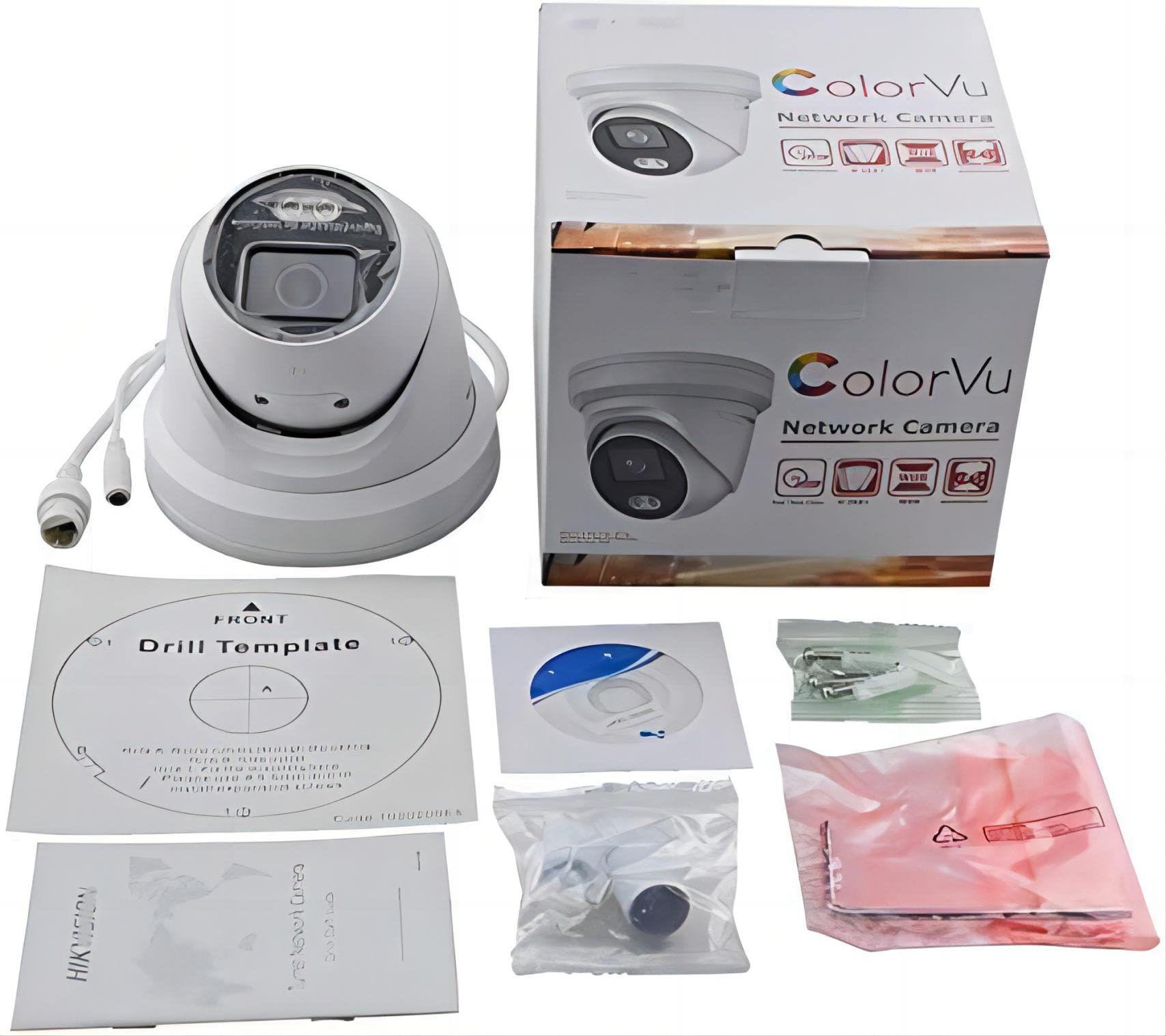 Ⲏіkvіsіon IP Camera AcuSense DS-2CD2347G2-LU 4MP PoE IP Turret Dome Camera, 247 Full Color 2.8mm Fixed Lens Outdoor Rated, IP67, H.265+ Built in Microphone, English Version Human Vehicle Detection