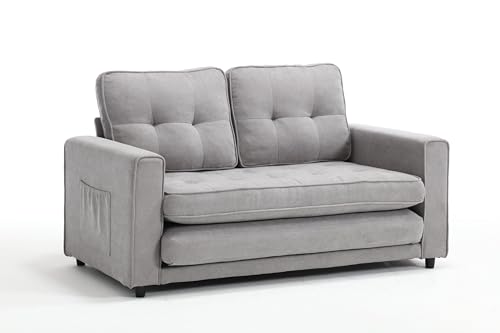 Eafurn 3 Fold Convertible Sleeper Sofa Bed Pull Out Loveseat Versatile Floor Couch for Living Room Home Office RV Furniture