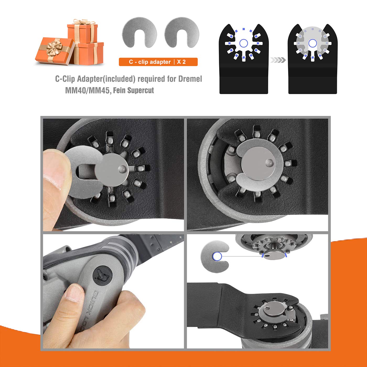 50 Pack LEILUO Oscillating Tool Blades Easy Cut Wood Nails Plastic Oscillation Saw Blades Universal Multitool Fitment for Dewalt Worx Rockwell Wen Milwaukee Makita Ryobi Bosch