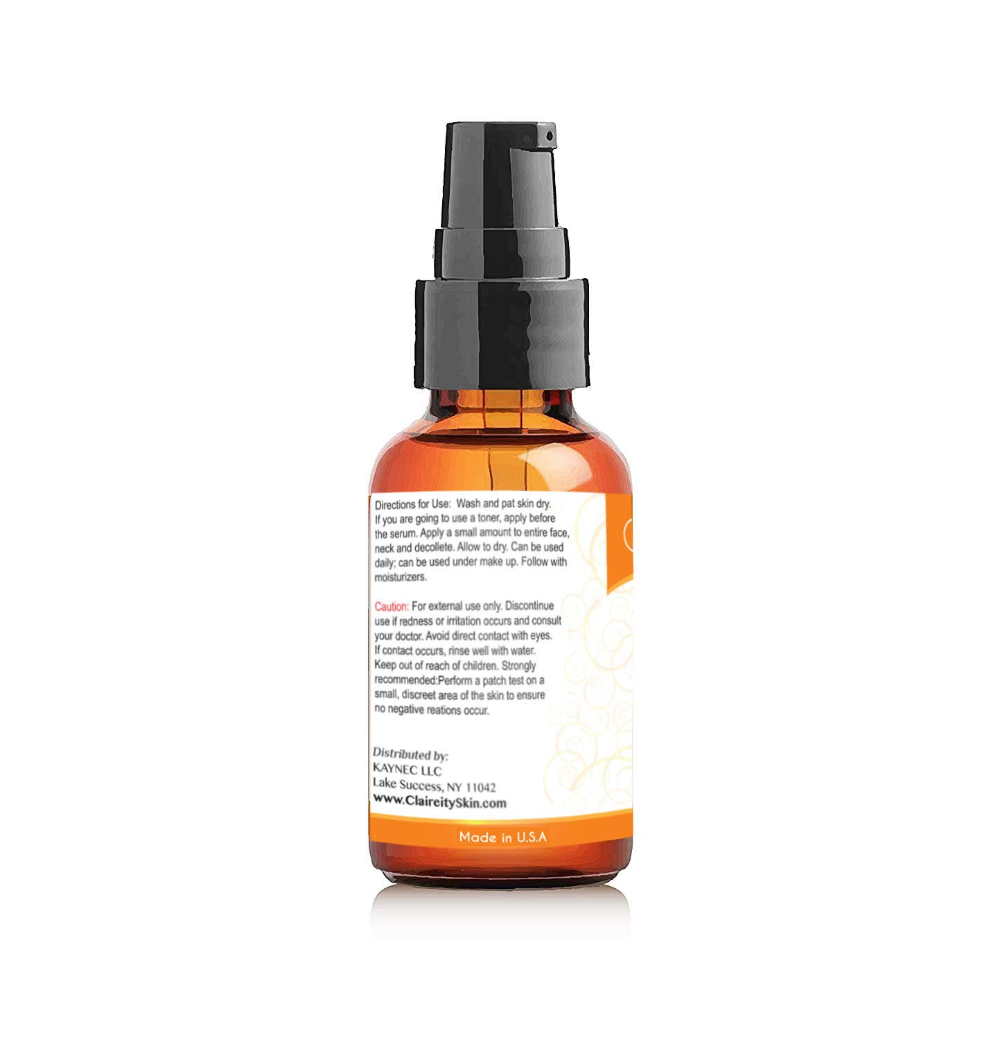 Claire-ity 25% Vitamin C Serum with Hyaluronic Acid and Vitamin E, Organic Topical Anti-Aging Moisturizing Facial Serum for Face, Neck & Décolleté(1 fl. oz)