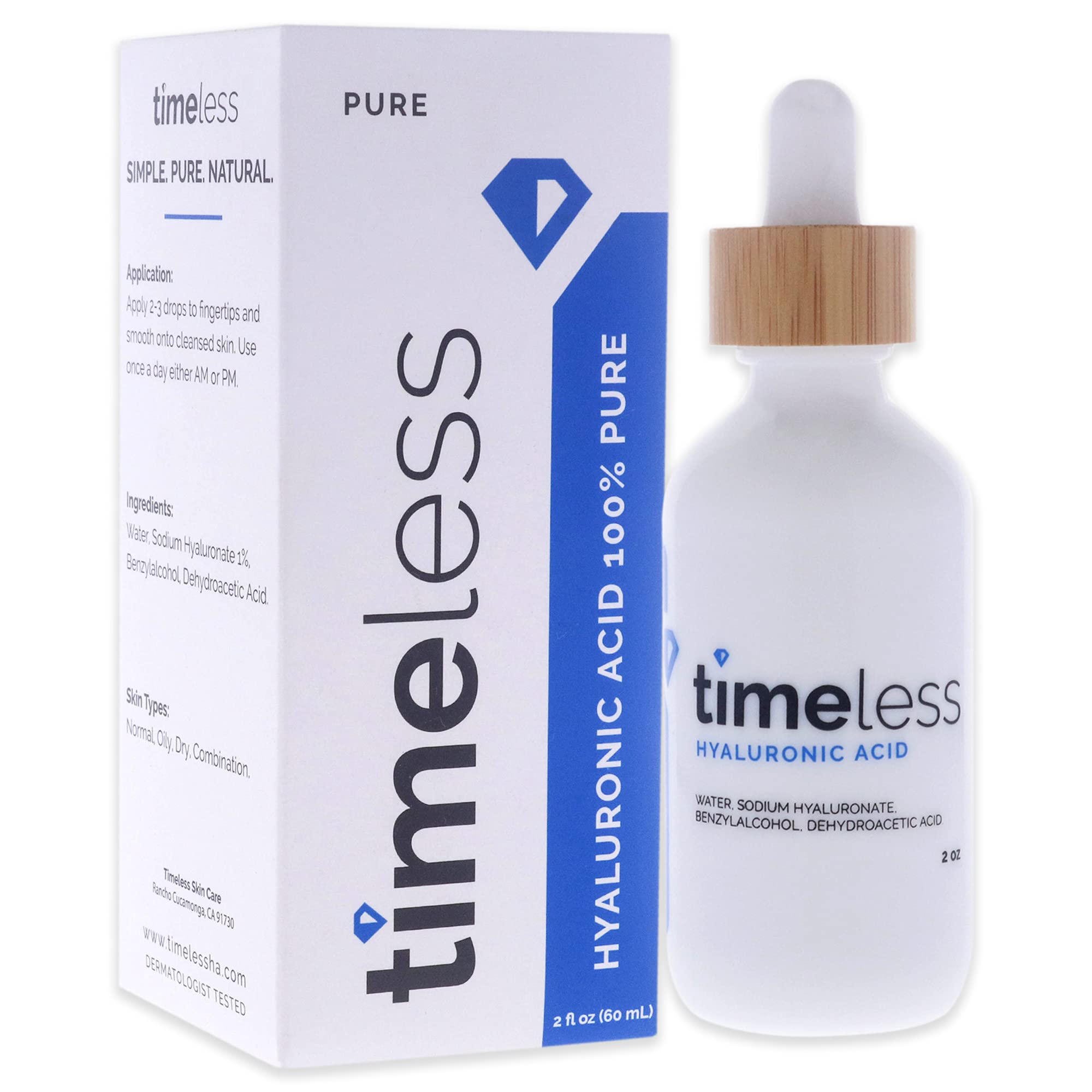 Timeless Skin Care Hyaluronic Acid 100 Percent Pure Serum Unisex 2 oz