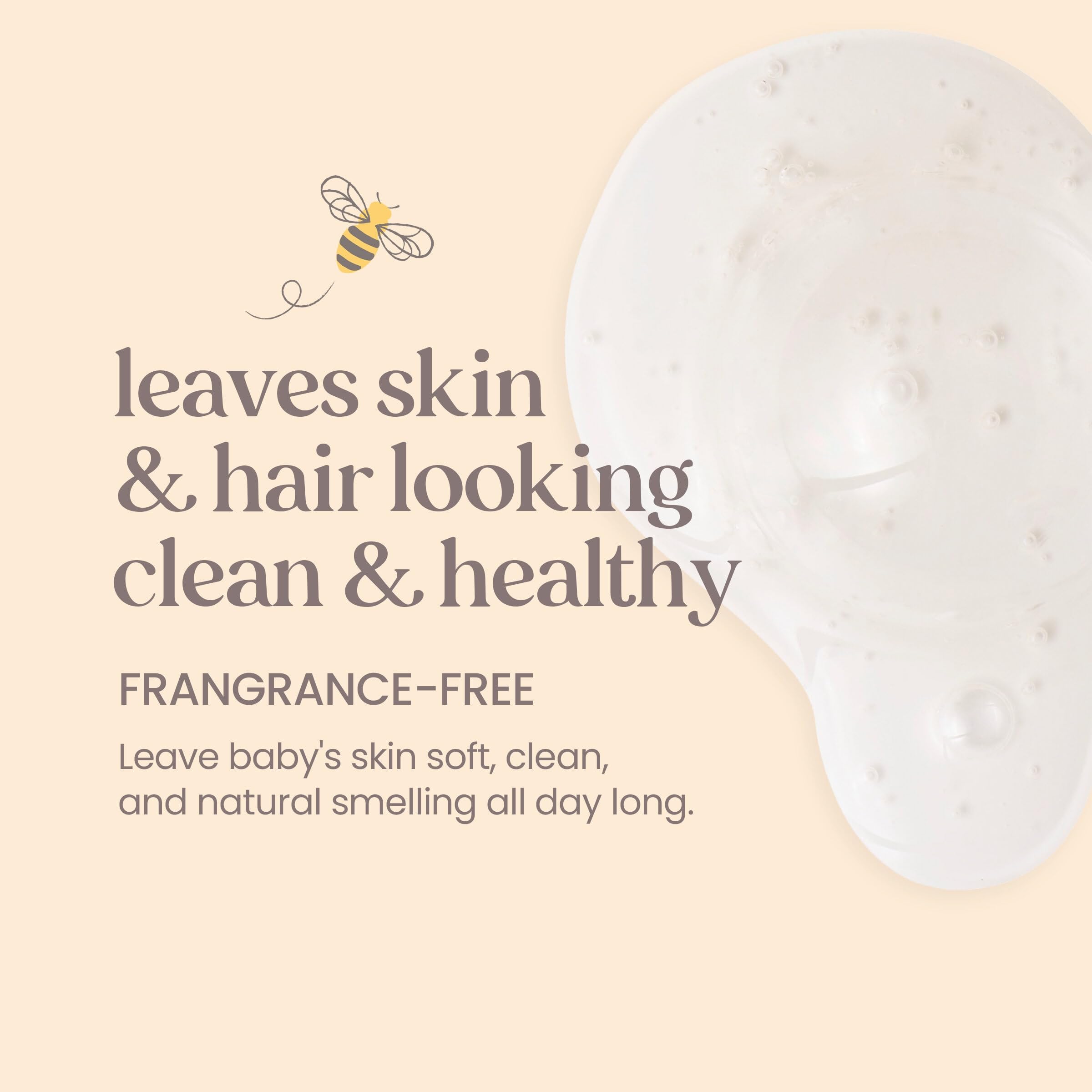 Burt's Bees Baby Shampoo & Wash, Fragrance Free & Tear Free Baby Soap - 12 Ounce Bottle